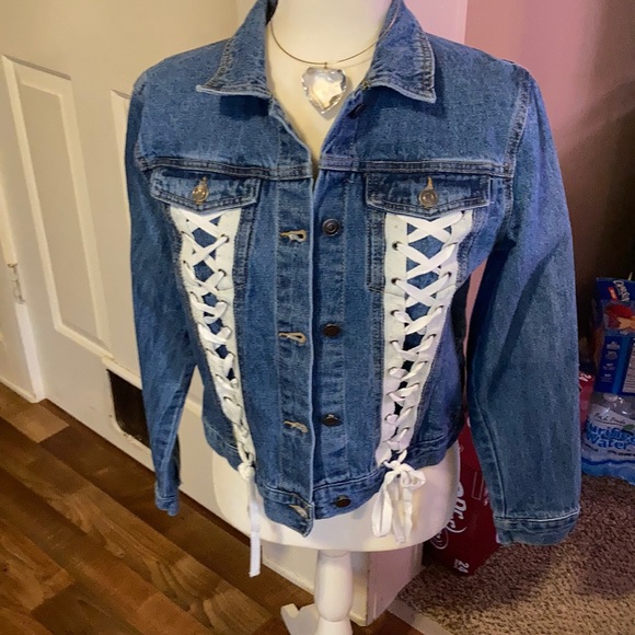 Love Tree | Jackets & Coats | Love Tree Denim Jacket W Lacing Size M ...